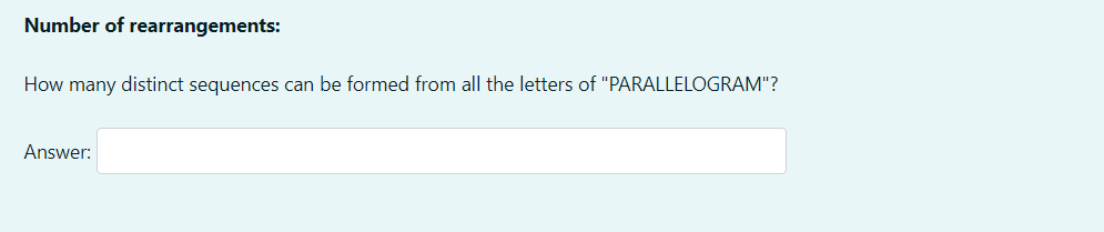 Solved Number of rearrangements: How many distinct sequences | Chegg.com