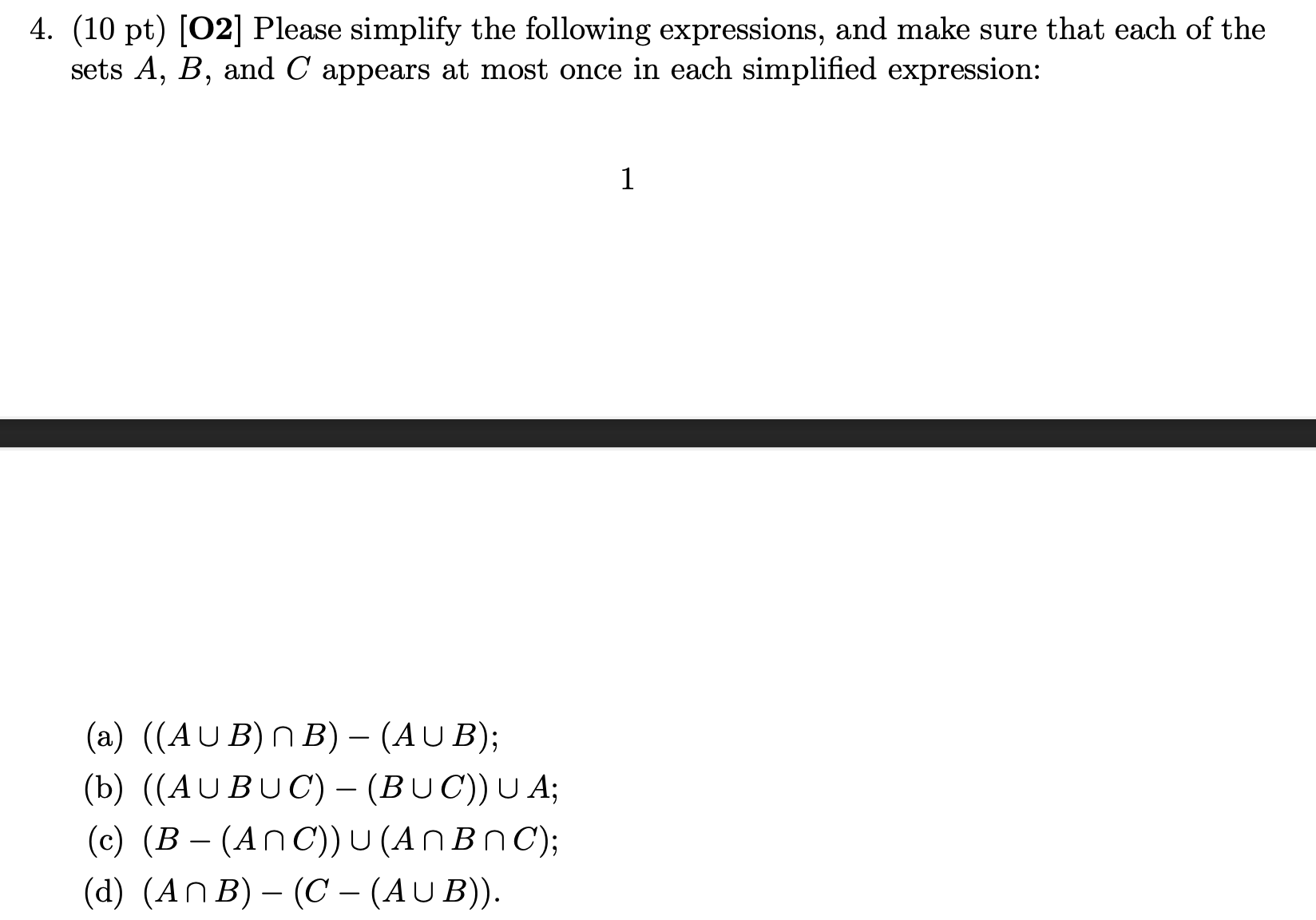 Solved 4. (10 pt) [O2] Please simplify the following | Chegg.com