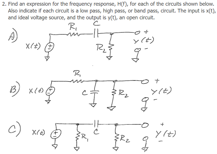 Solved 2. Find an expression for the frequency response, | Chegg.com