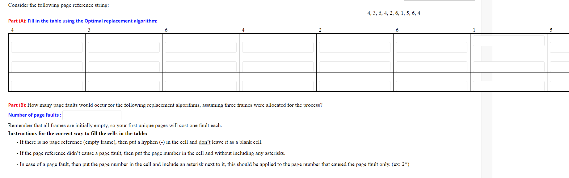Consider the following page reference string: 4, 3, | Chegg.com