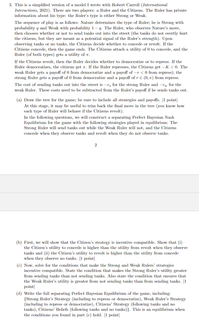 Solved 3. This is a simplified version of a model I wrote | Chegg.com