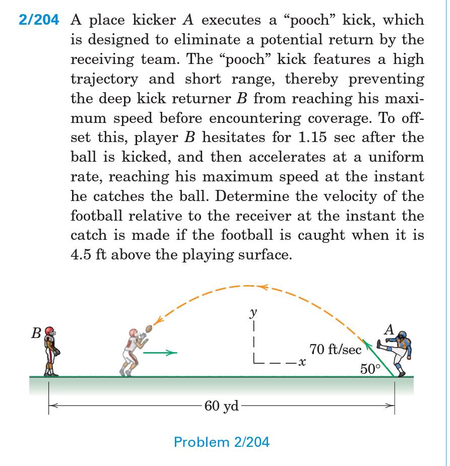 Solved /204 A place kicker A executes a "pooch" kick, which | Chegg.com