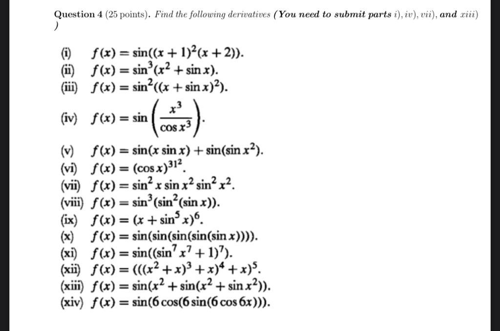 Solved Question 4 (25 points). Find the following | Chegg.com Solved Question 4 (25 points). Find the following | Chegg.com