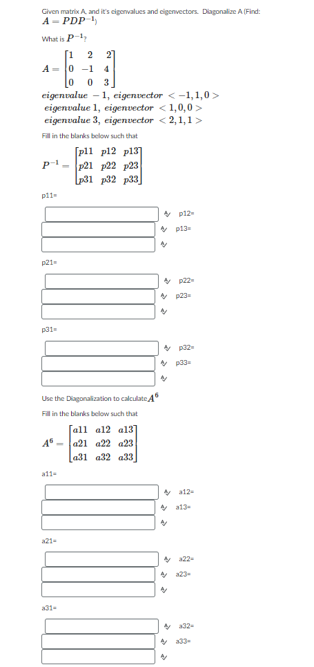 Solved Given matrix A, and it's eigenvalues and | Chegg.com