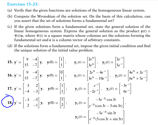 Solved Exercises 15-23: (a) Verify that the given functions | Chegg.com