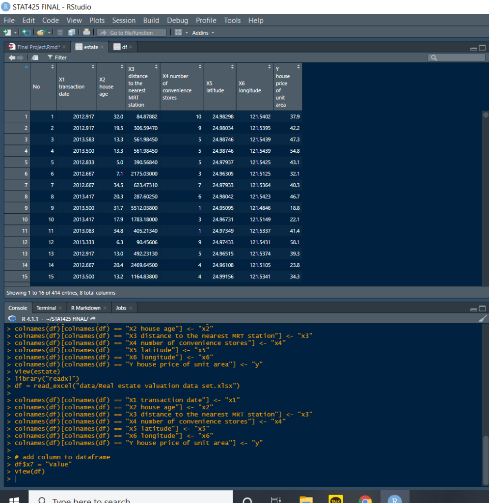 Solved R STAT425 FINAL - RStudio File Edit Code View Plots | Chegg.com