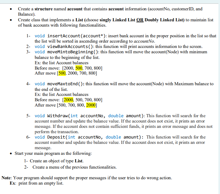 Solved Create a structure named account that contains | Chegg.com
