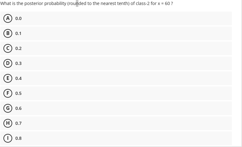Solved Bayes Rule Computations For Classification Based On A