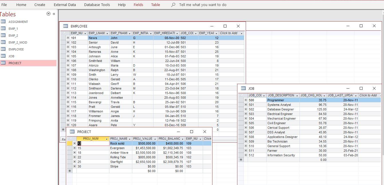 Solved File Home Create External Data Database Tools Help | Chegg.com