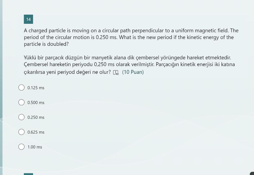 Solved 14 A charged particle is moving on a circular path | Chegg.com