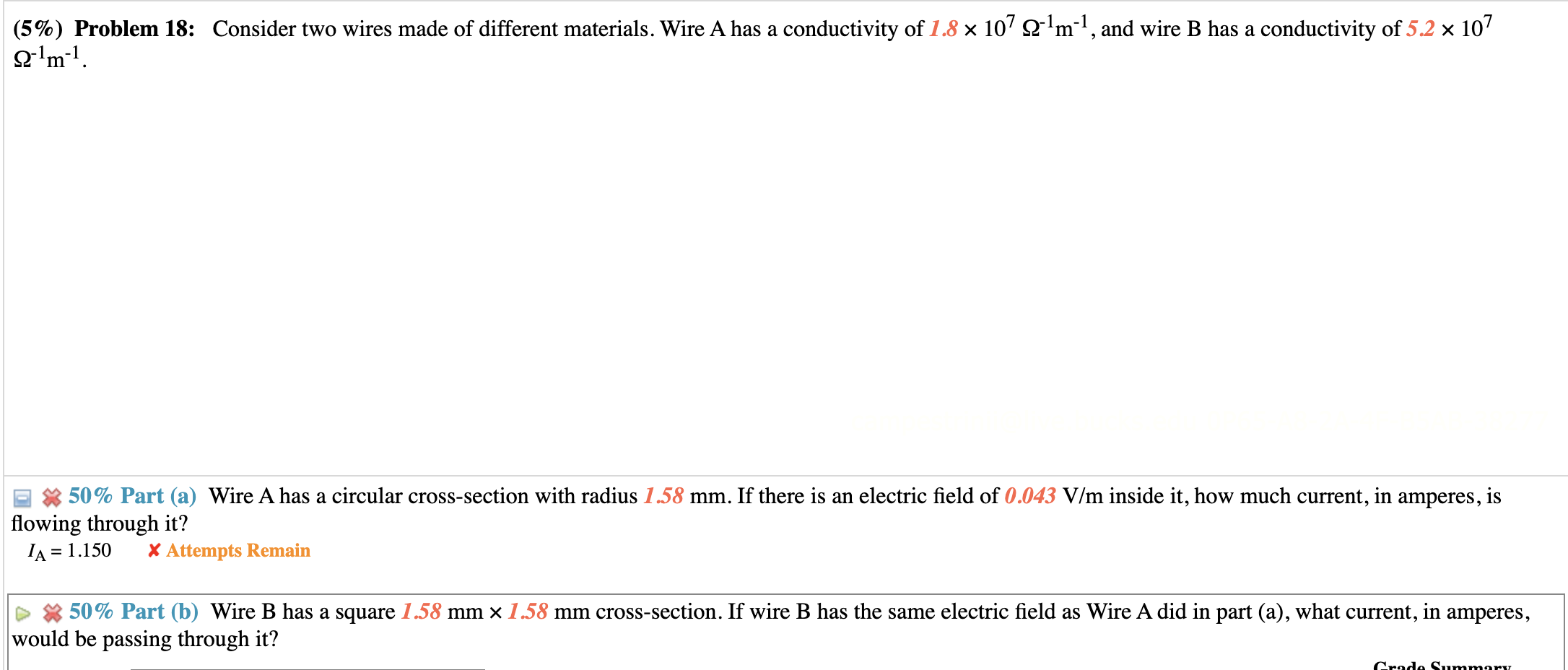 Solved (5\%) Problem 18: Consider two wires made of | Chegg.com