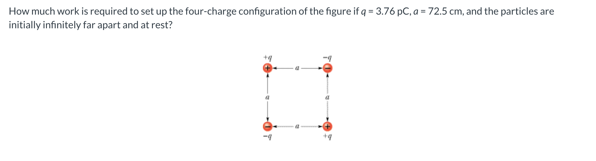 Solved How much work is required to set up the four-charge | Chegg.com