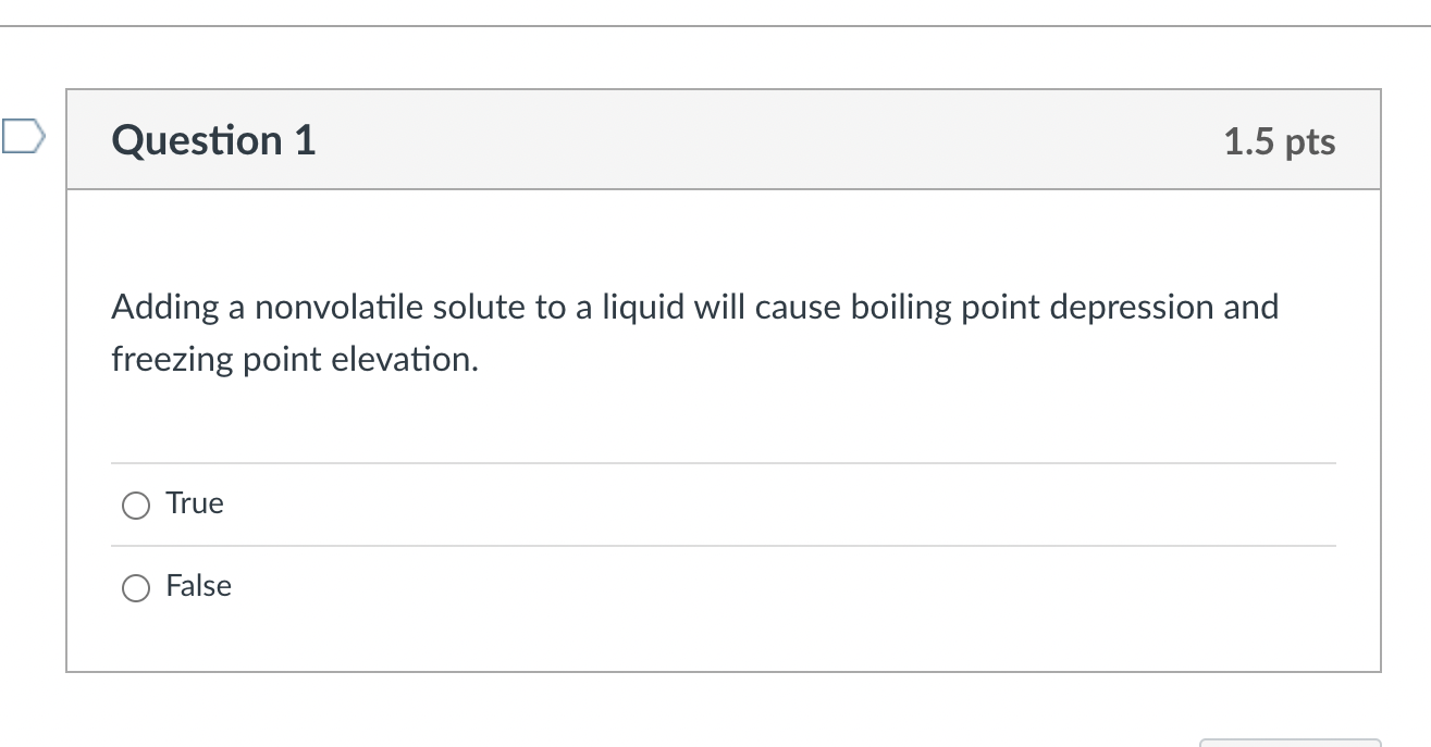 Solved Adding a nonvolatile solute to a liquid will cause | Chegg.com