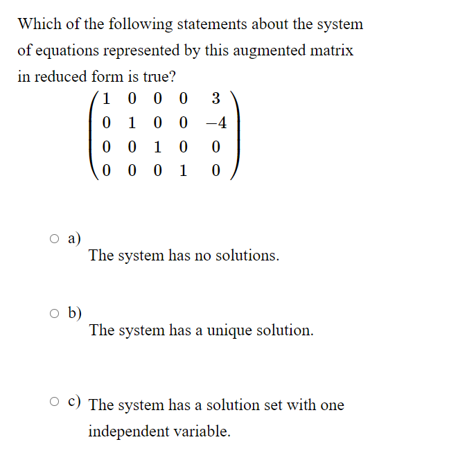 Solved Which of the following statements about the system of | Chegg.com