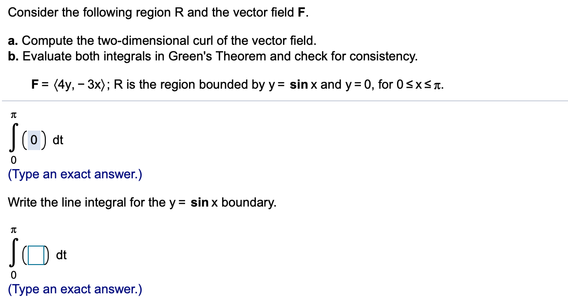 Solved Consider the following region R and the vector field | Chegg.com