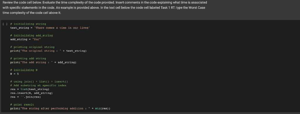 Review the code cell below. Evaluate the time | Chegg.com