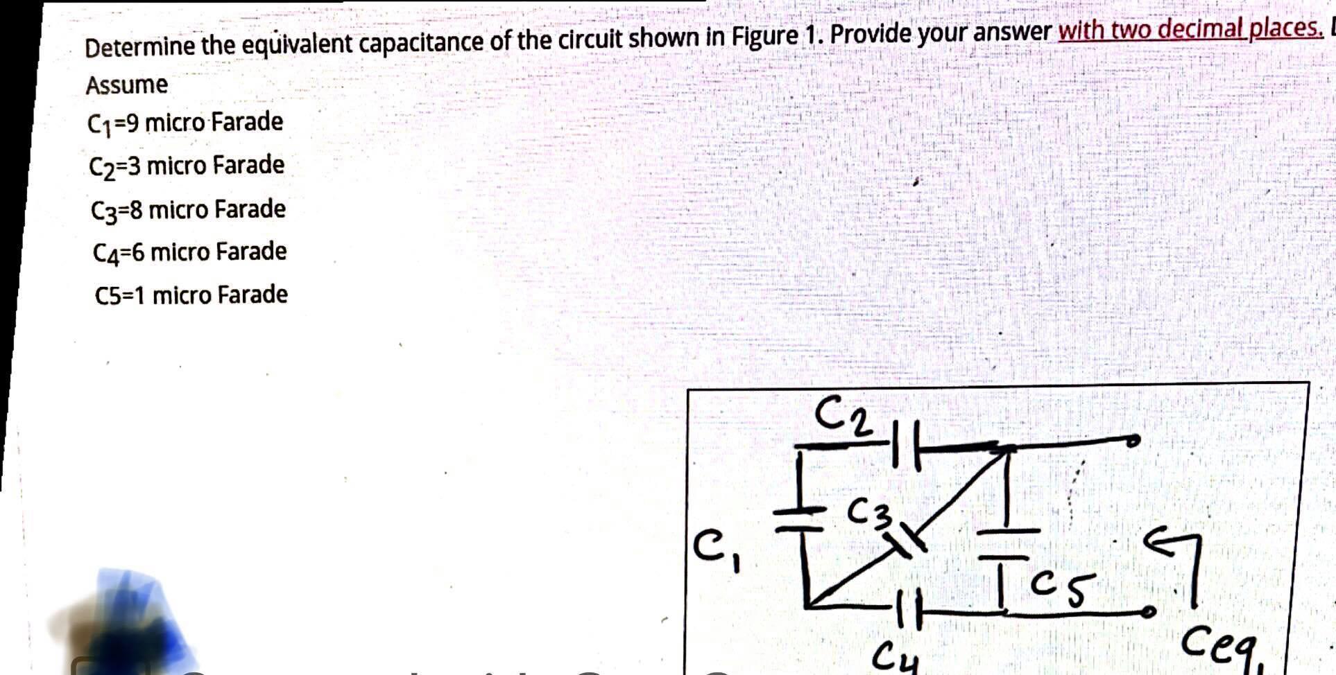 Solved Determine the equivalent capacitance of the circuit | Chegg.com