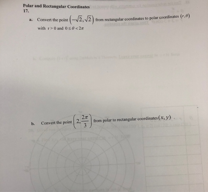 Solved Polar and Rectangular Coordinates Convert the | Chegg.com