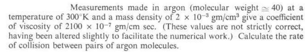 Solved Measurements made in argon (molecular weight40) at a | Chegg.com