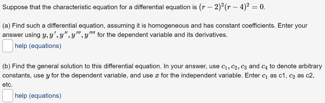 Solved Suppose that the characteristic equation for a | Chegg.com