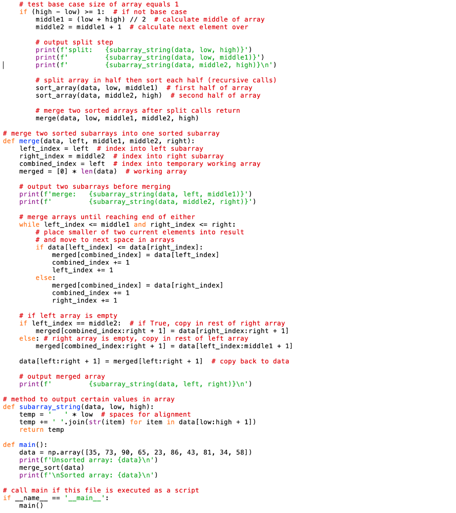 Solved (TIMING SORTING ALGORITHMS) Remove the output | Chegg.com