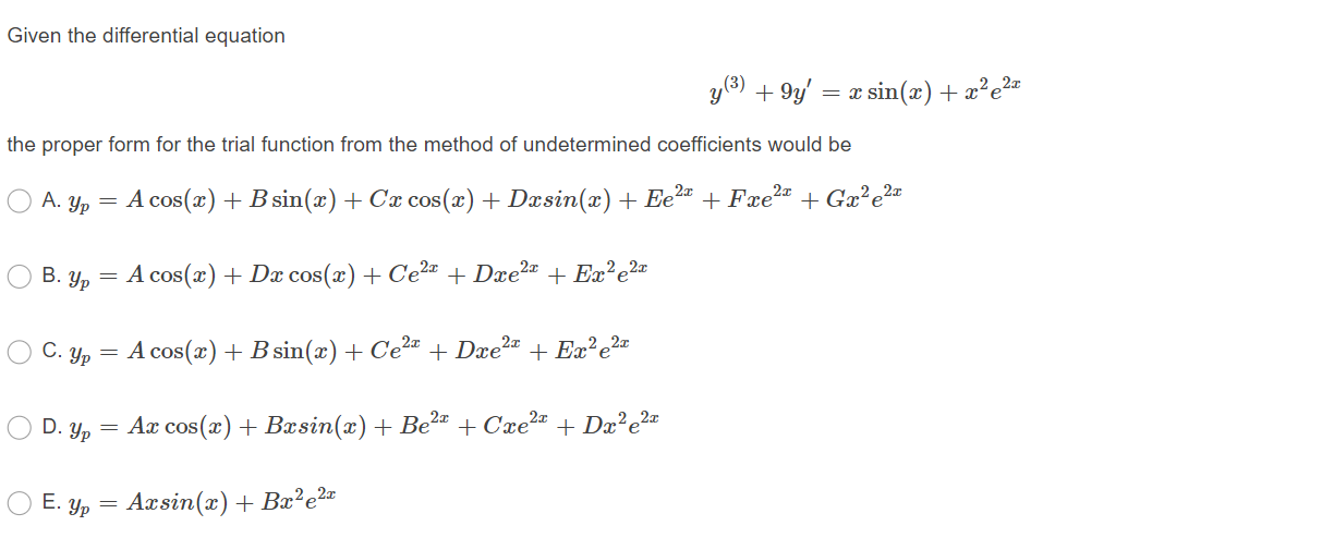 Solved Given the differential equation 363) + 9y' = x sin(x) | Chegg.com