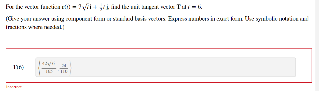 For the vector function r(t)=7ti+21tj, find the unit | Chegg.com