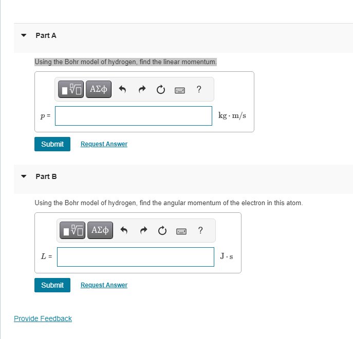 Solved Using the Bohr model of hydrogen, find the linear | Chegg.com