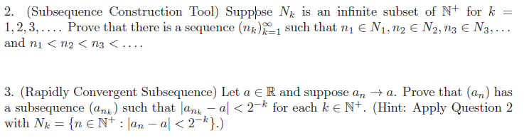 Solved 2. (Subsequence Construction Tool) Suppþse NE is an | Chegg.com