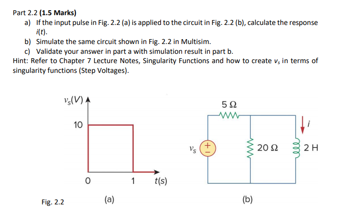 Solved Part 2.2 (1.5 Marks) a) If the input pulse in Fig. | Chegg.com