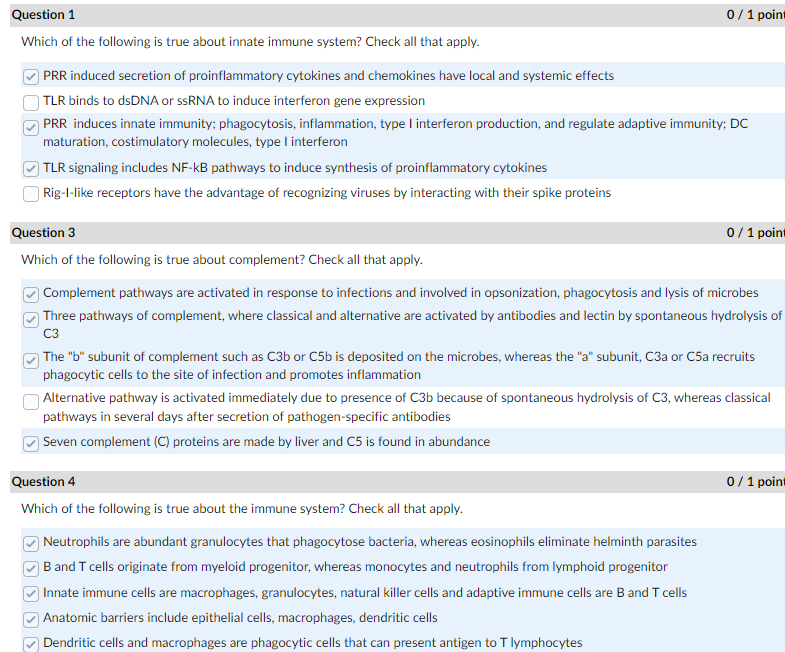 Solved Which of the following is true about innate immune | Chegg.com