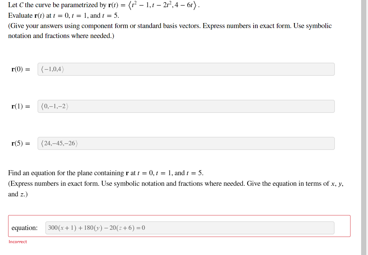Solved Let C the curve be parametrized by r(t) = (1 – 1,6 – | Chegg.com