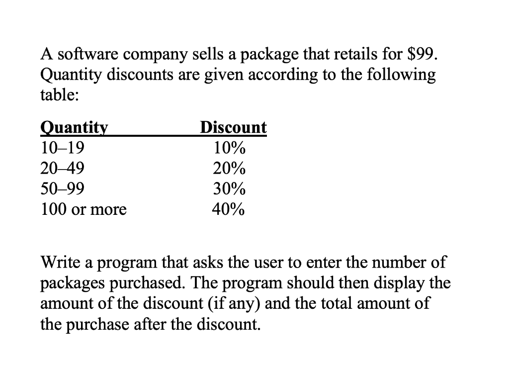 Solved A software company sells a package that retails for | Chegg.com