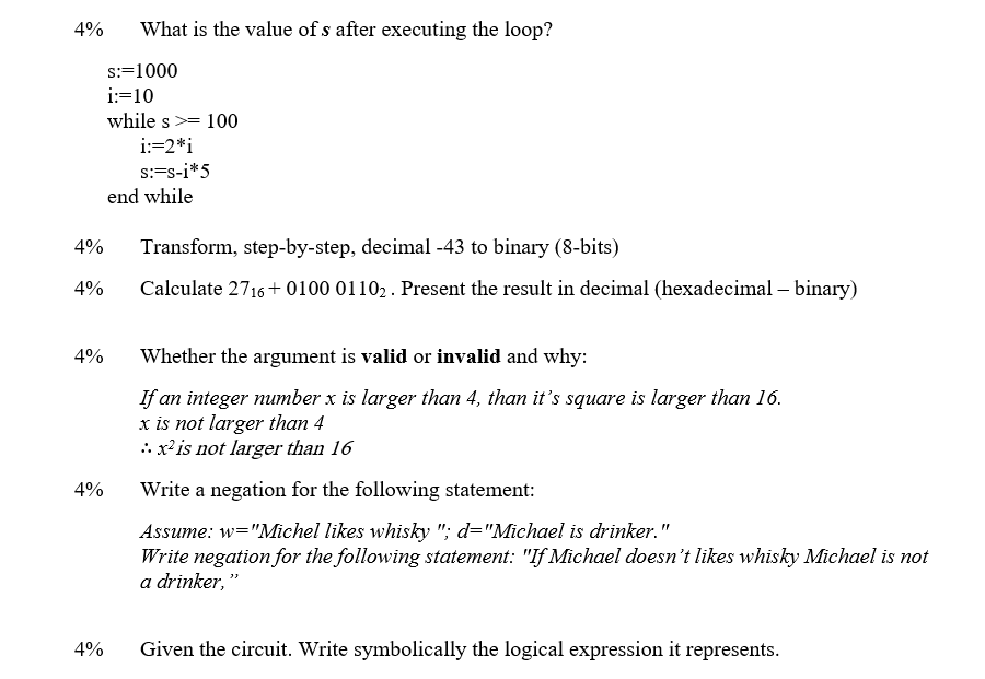 Solved 4% What is the value of s after executing the loop? | Chegg.com