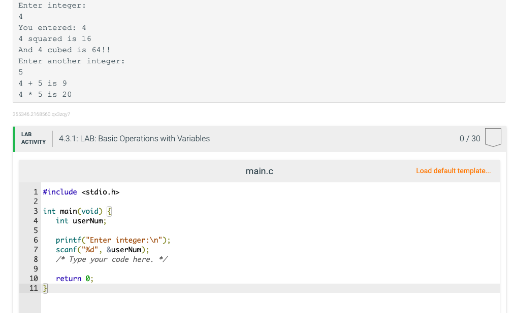 Solved Enter integer: 4 You entered: 4 4 squared is 16 And 4 | Chegg.com