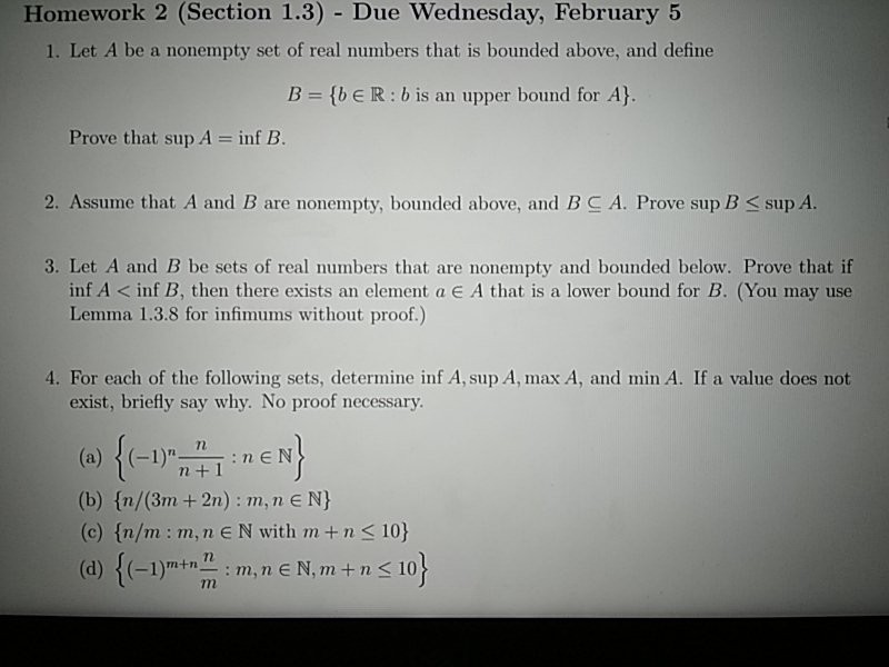 Solved Homework 2 (Section 1.3) - Due Wednesday, February 5 | Chegg.com