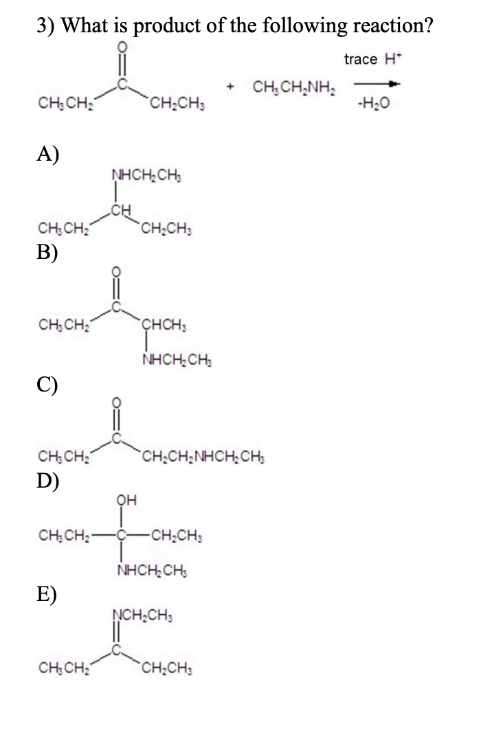 Solved 3) What is product of the following reaction? | Chegg.com