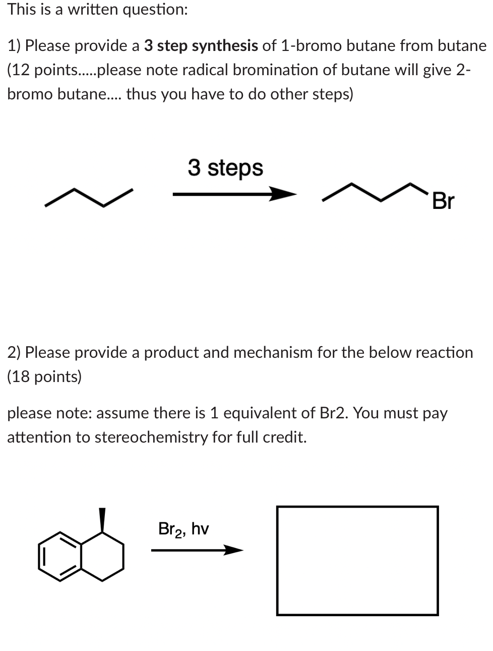 Solved This is a written question: 1) Please provide a 3 | Chegg.com