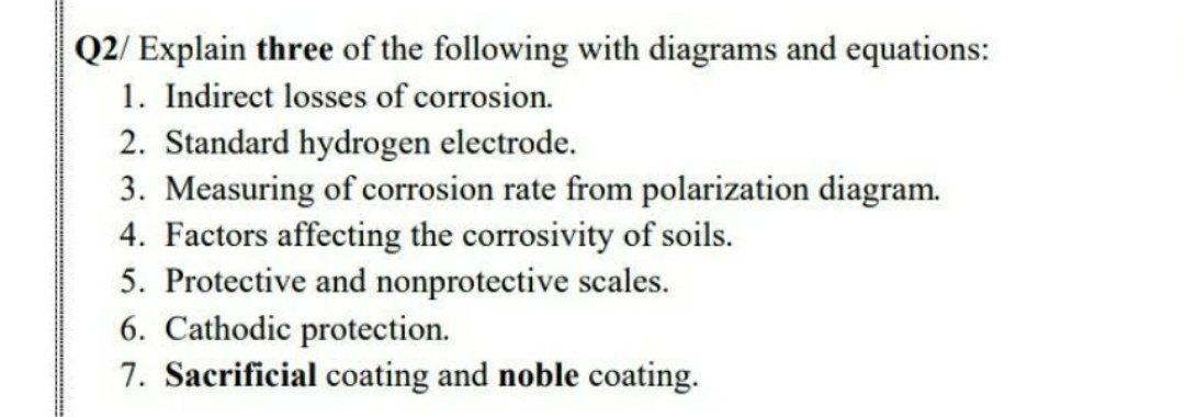Solved Q2/ Explain three of the following with diagrams and | Chegg.com