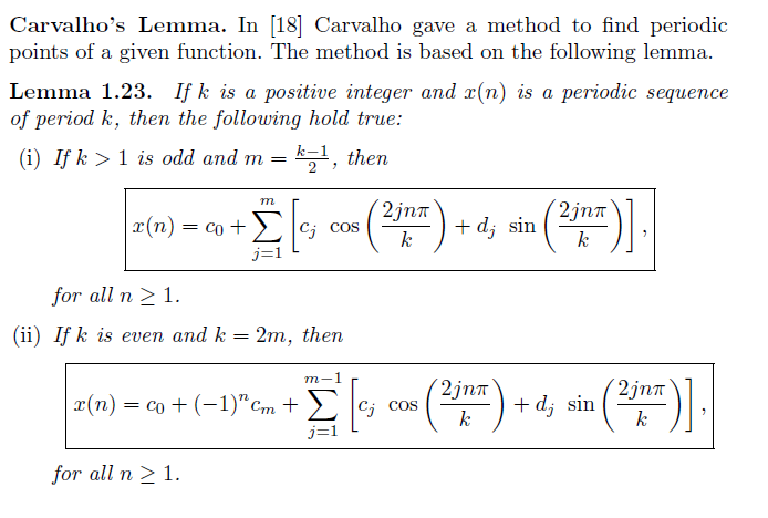 Solved Carvalho's Lemma. In [18] Carvalho gave a method to | Chegg.com
