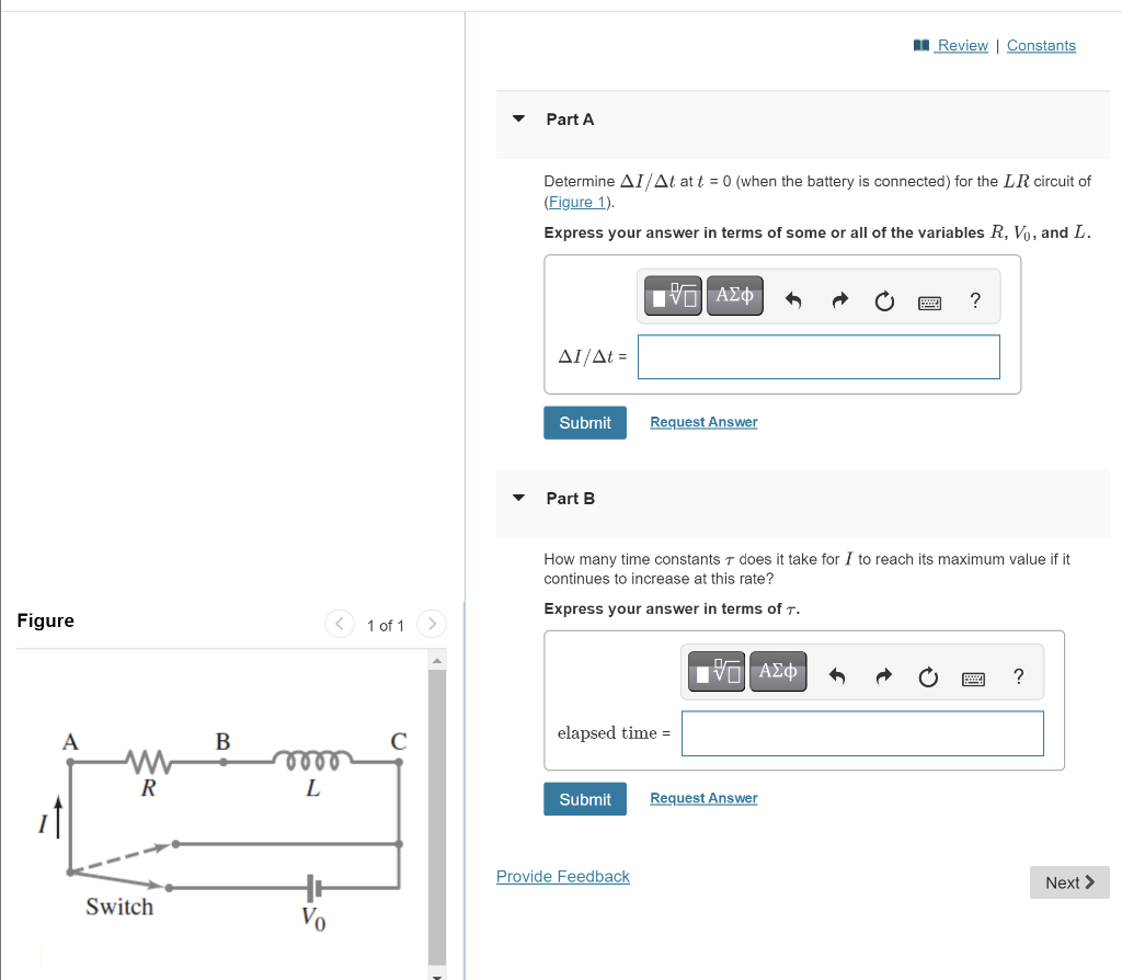 Solved Determine Δi Δt At T 0 When The Battery Is