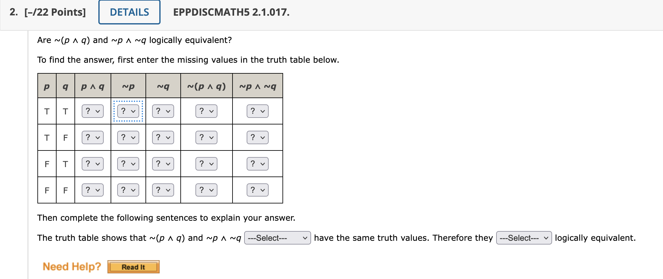Solved 2. [-/22 Points] DETAILS EPPDISCMATH5 2.1.017. Are | Chegg.com