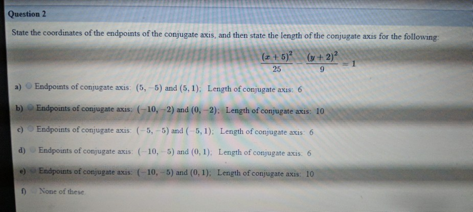 Solved Question 2 State the coordinates of the endpoints of | Chegg.com