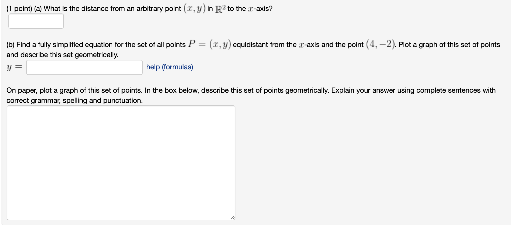 Solved (1 point) (a) What is the distance from an arbitrary | Chegg.com