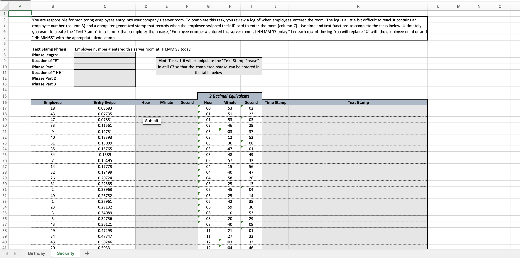 Urgent! Need help filling out the excel spreadsheet. | Chegg.com