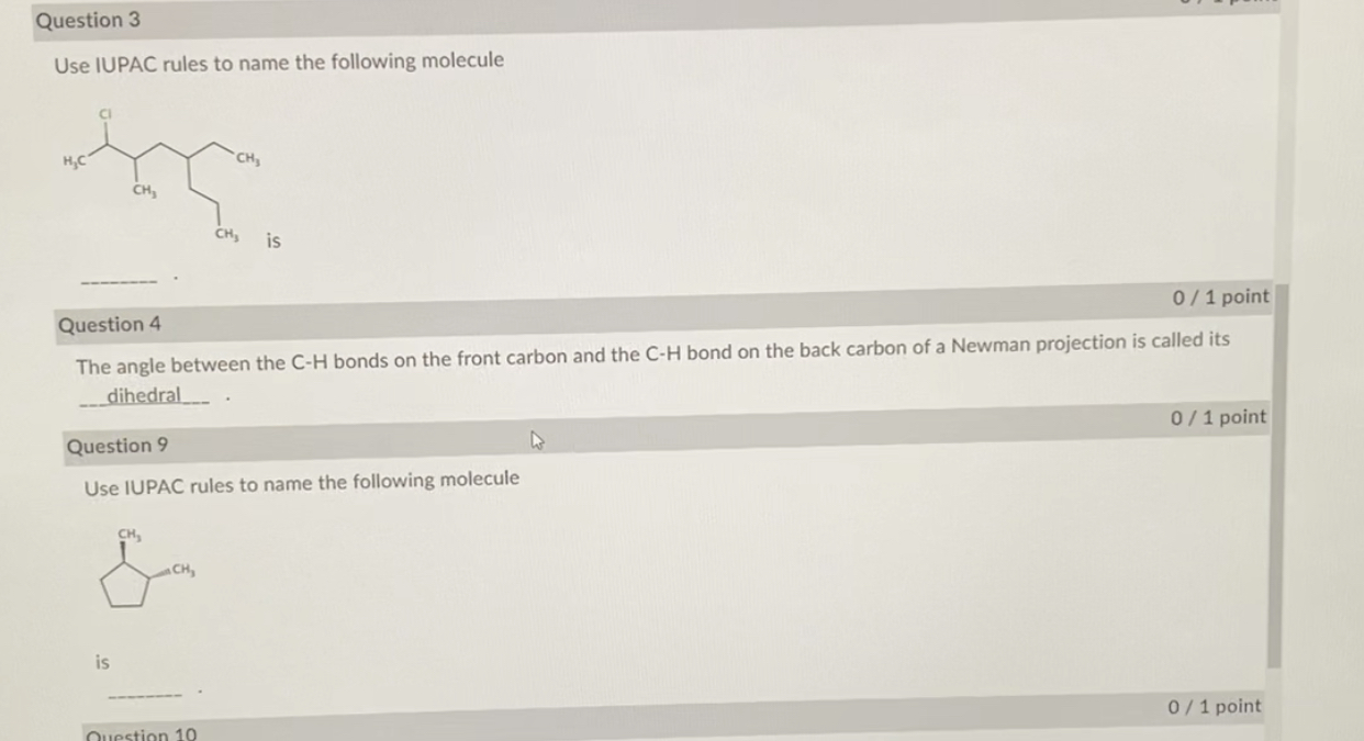 Solved Use IUPAC rules to name the following molecule | Chegg.com