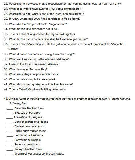 Activity 10: NOVA - Making of North America: Origins | Chegg.com