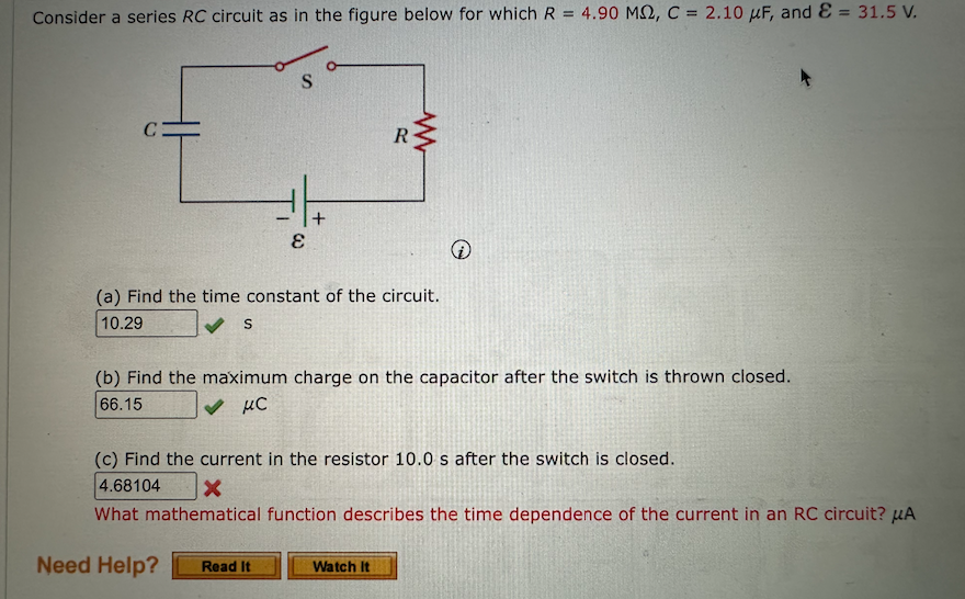 Solved onsider a series RC circuit as in the figure below | Chegg.com