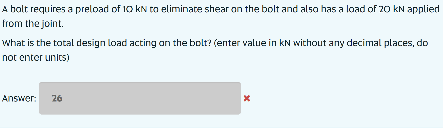 Solved A bolt requires a preload of \\( 10 \\mathrm{kN} \\) | Chegg.com