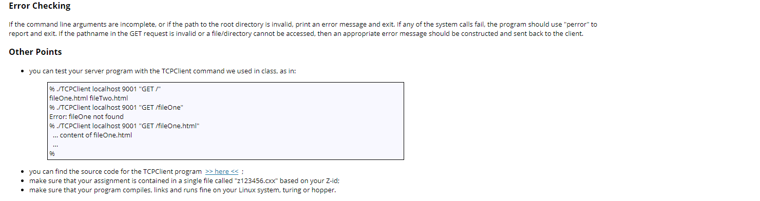 Purpose Exercise TCP server socket system calls. | Chegg.com